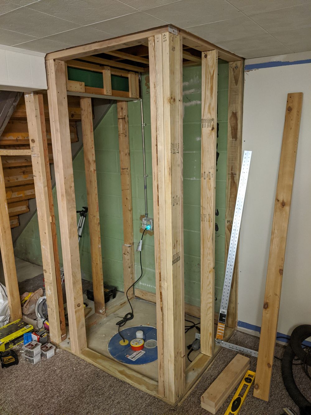 DIY Stair Storage Series, Part 4: Framing the Closet