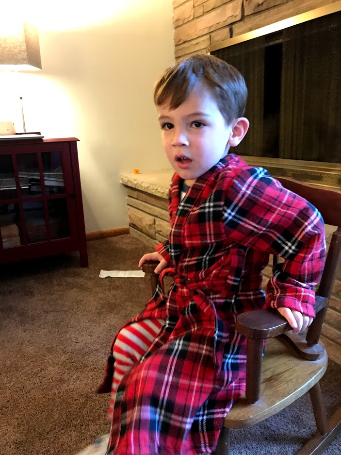 Making a Christmas Robe for a Toddler Boy